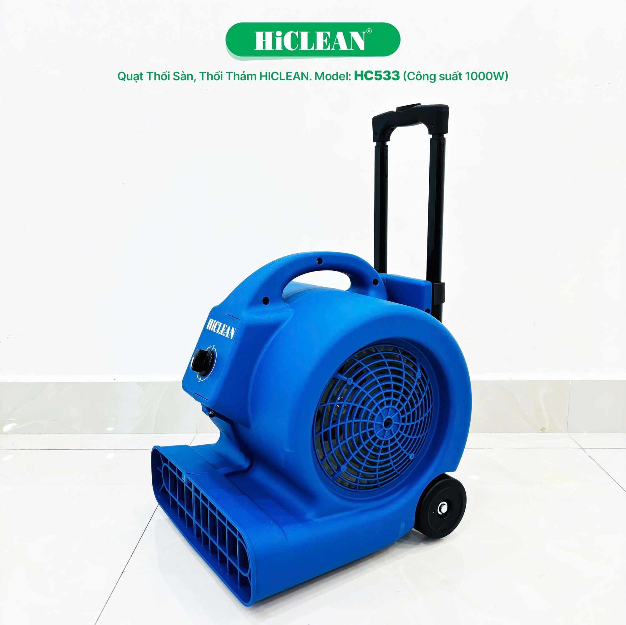 Quạt thổi sàn, thổi thảm HiClean HC533, công suất 1000W